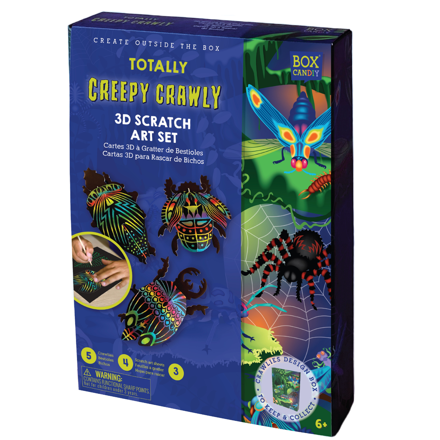 Totally Creepy Crawly 3D Scratch Art Set – BOX CANDIY